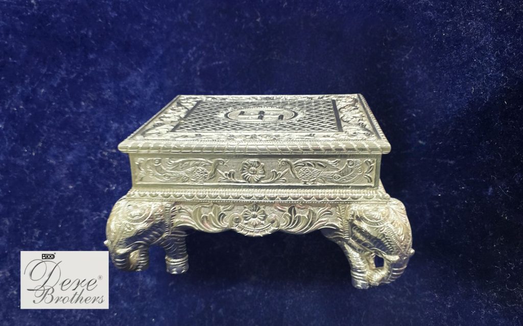 Silver on Teakwood Elephant Bajhot / Chaurang - Dere Brothers